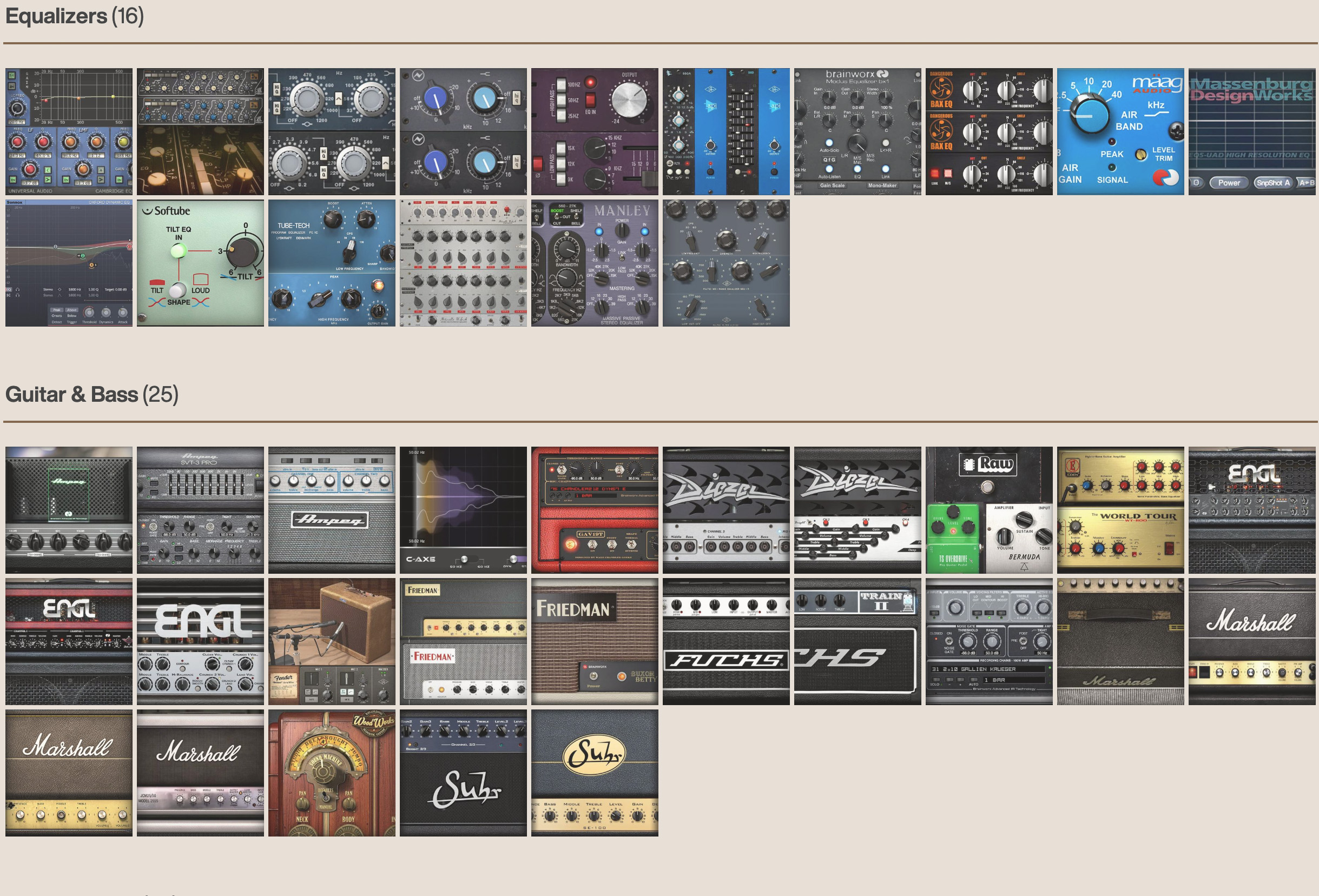 UAD Complete 2 Software Bundle Contents